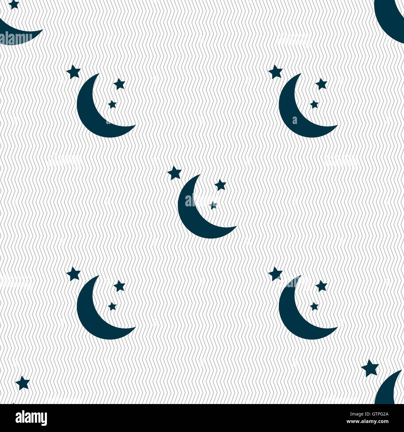 moon icon sign. Seamless pattern with geometric texture. Vector Stock ...