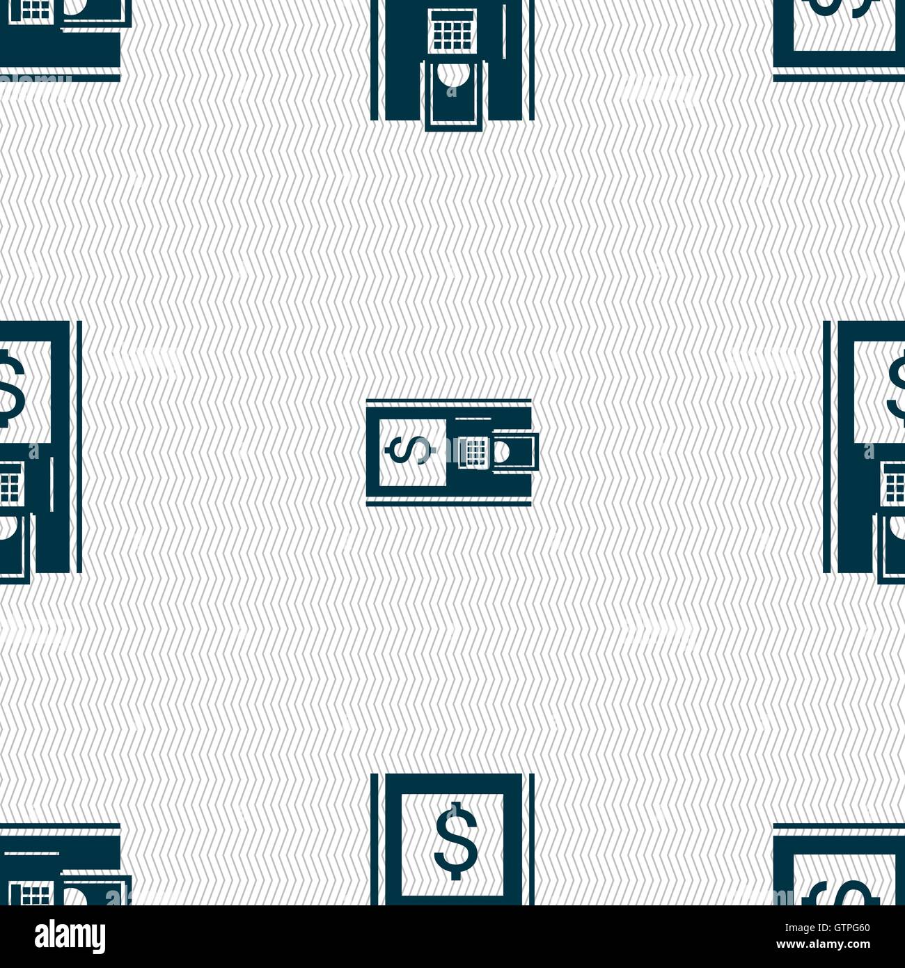 atm icon sign. Seamless pattern with geometric texture. Vector Stock ...