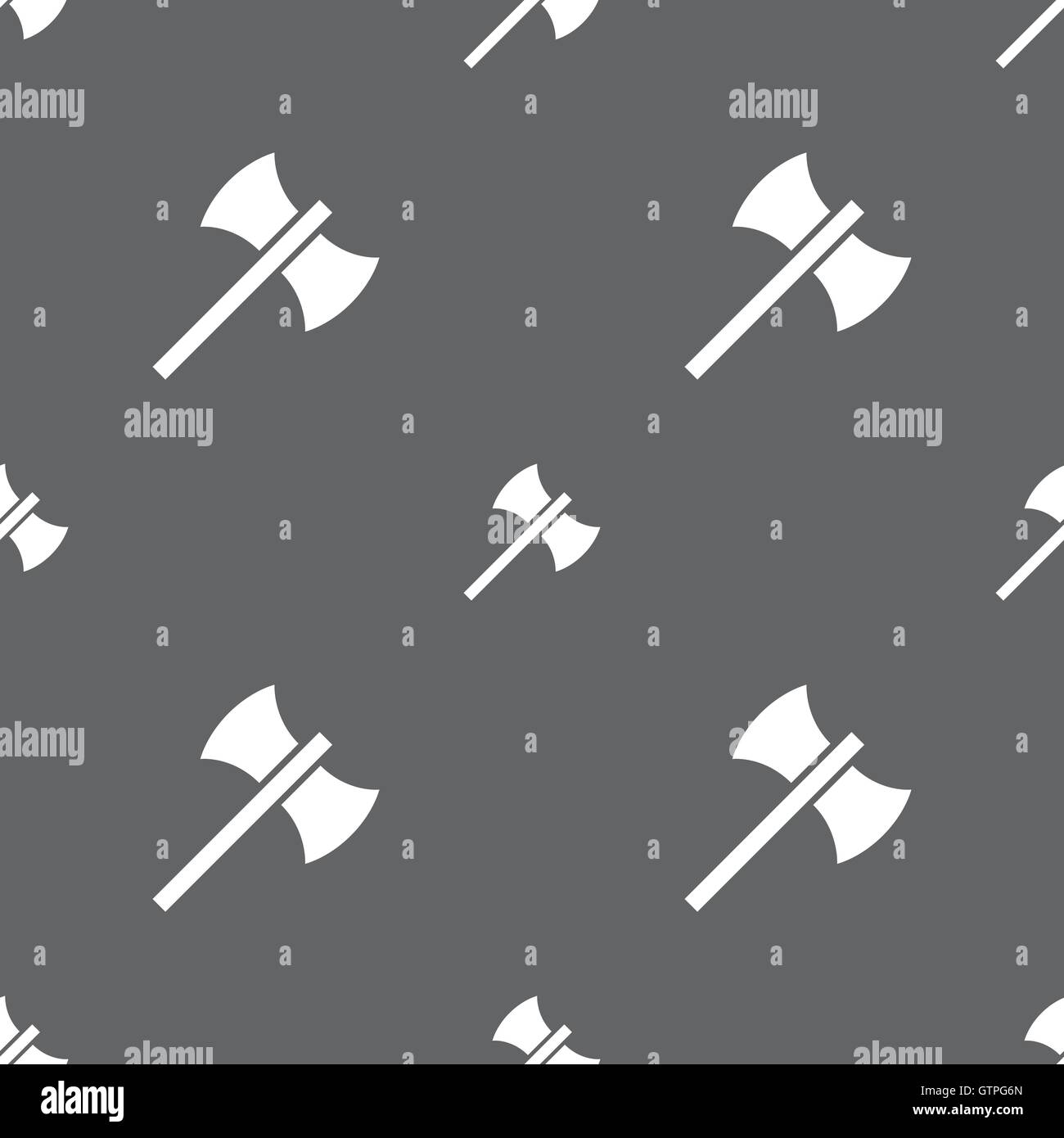 Battle axe icon sign. Seamless pattern on a gray background. Vector ...