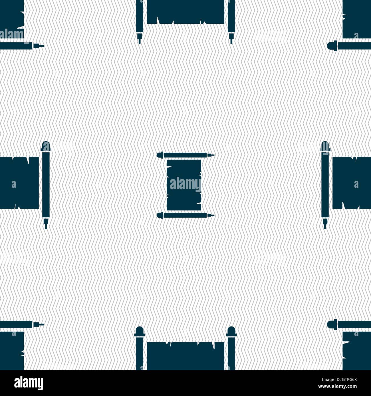 Ancient parchment sheet of paper sign. Seamless pattern with geometric ...