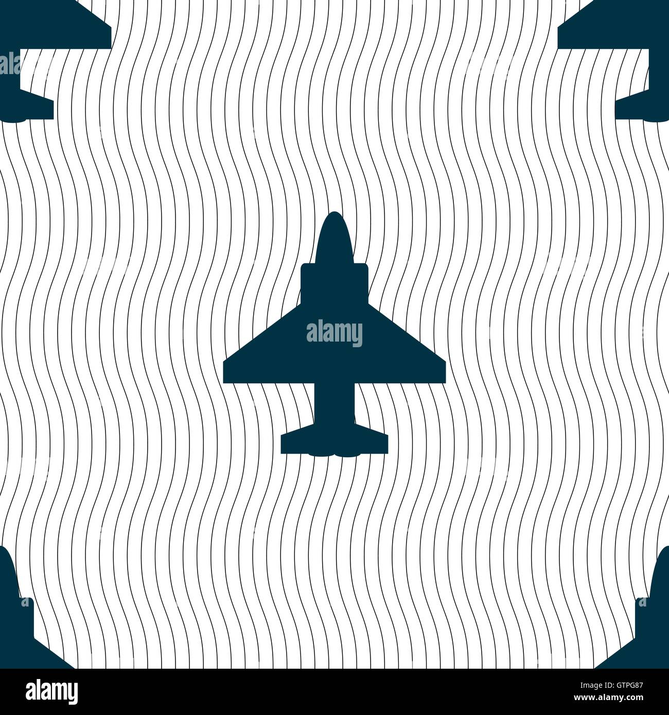 Aircraft or Airplane Icon sign. Seamless pattern with geometric texture ...