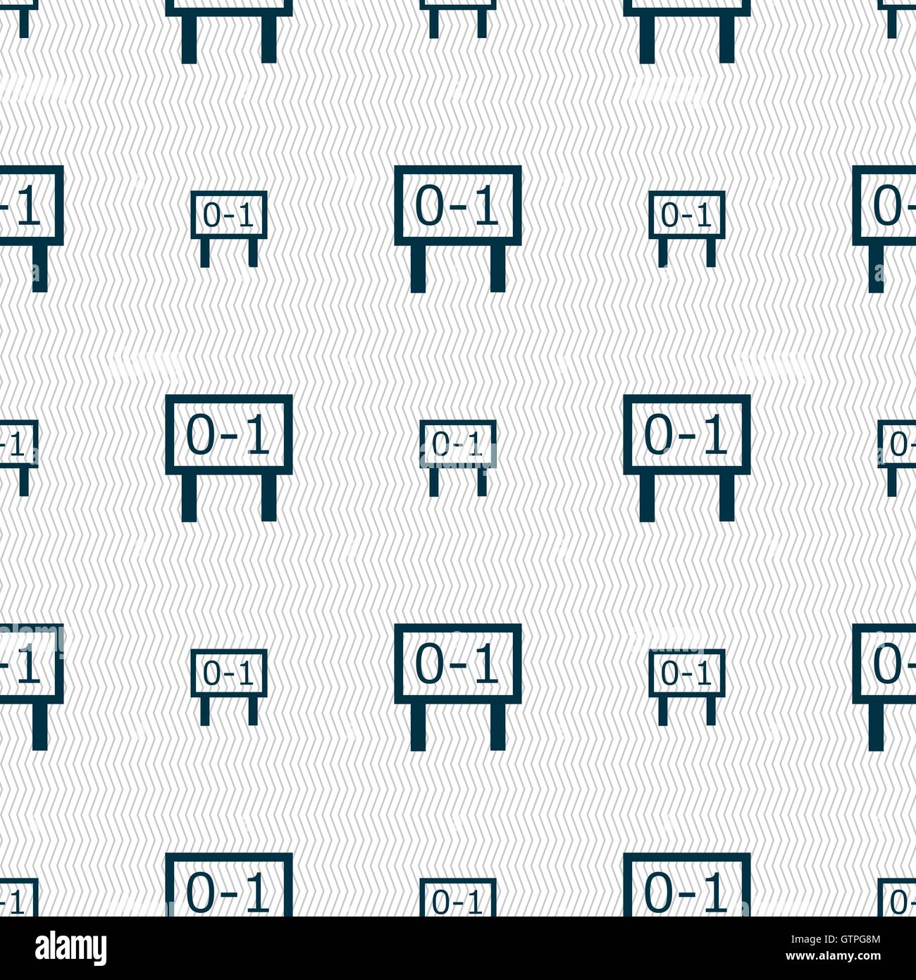 Scoreboard icon sign. Seamless pattern with geometric texture. Vector ...