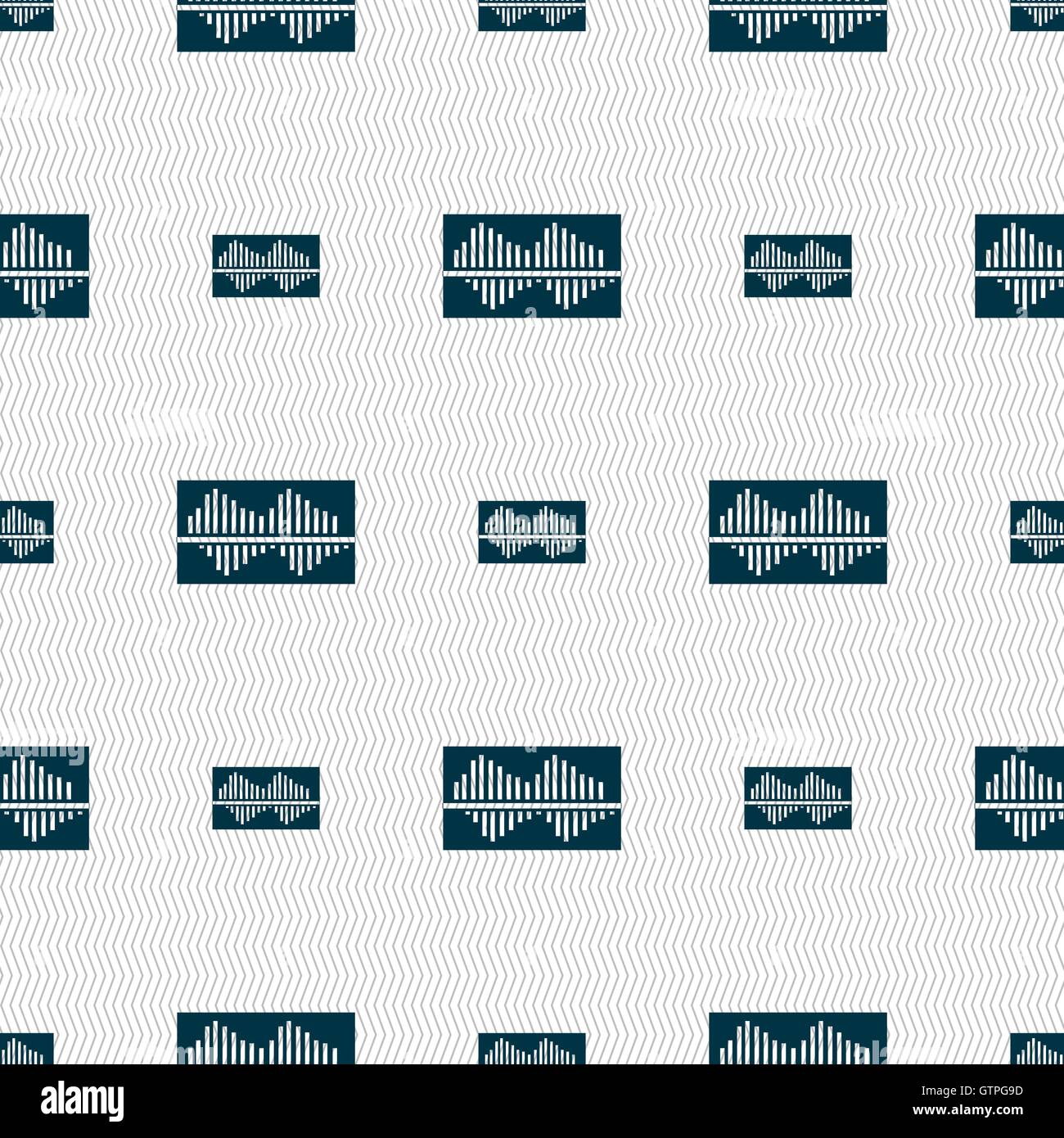 Equalizer icon sign. Seamless pattern with geometric texture. Vector ...