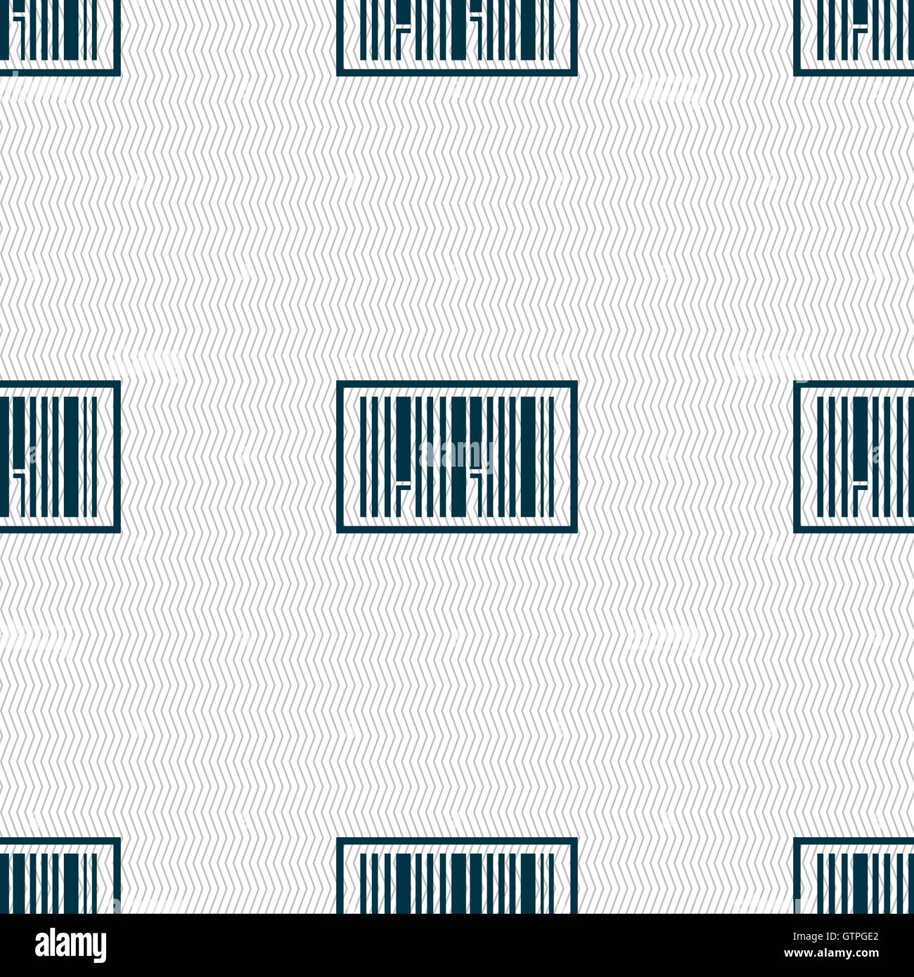 Barcode Icon sign. Seamless pattern with geometric texture. Vector ...