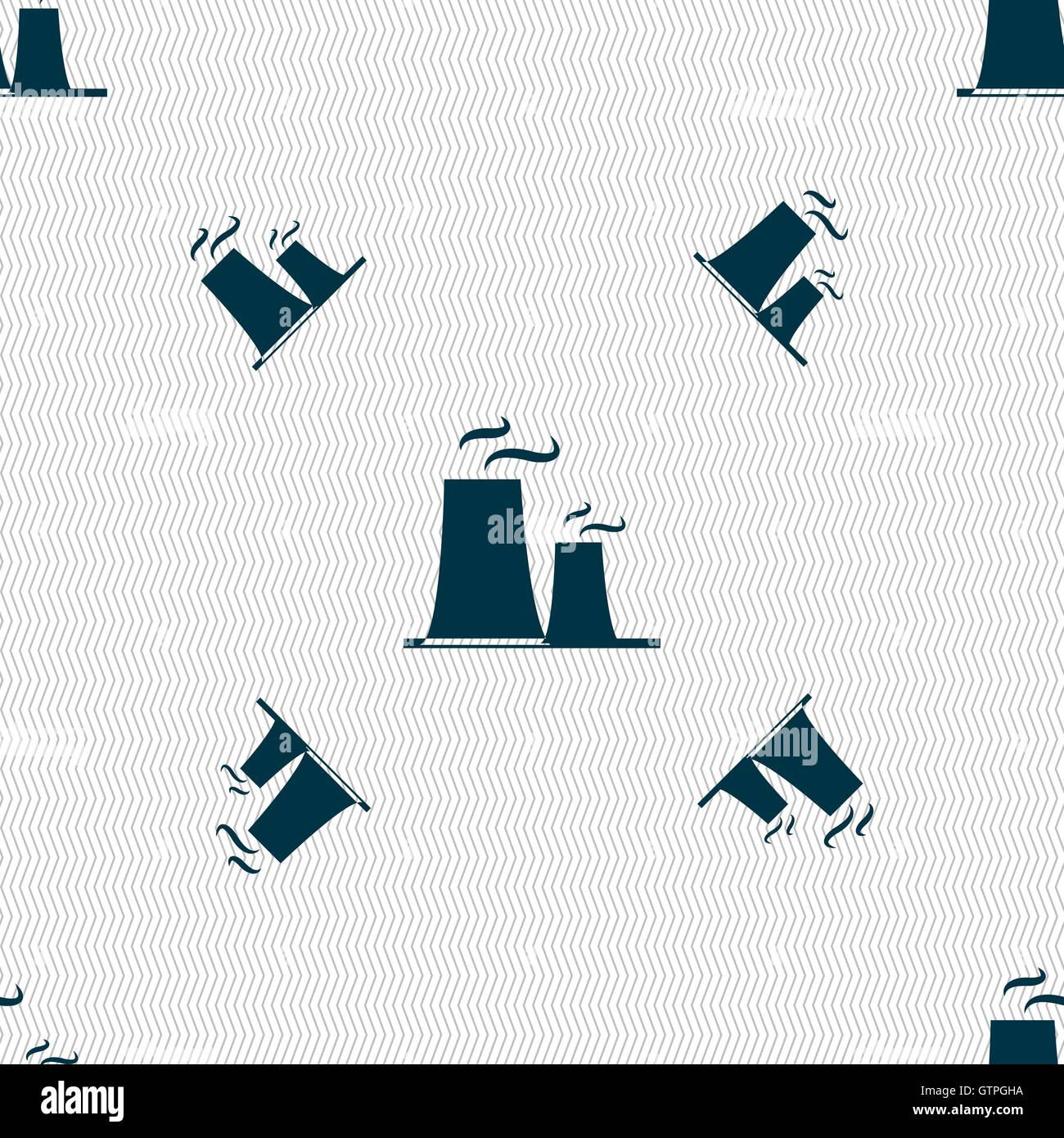 atomic power station icon sign. Seamless pattern with geometric texture ...