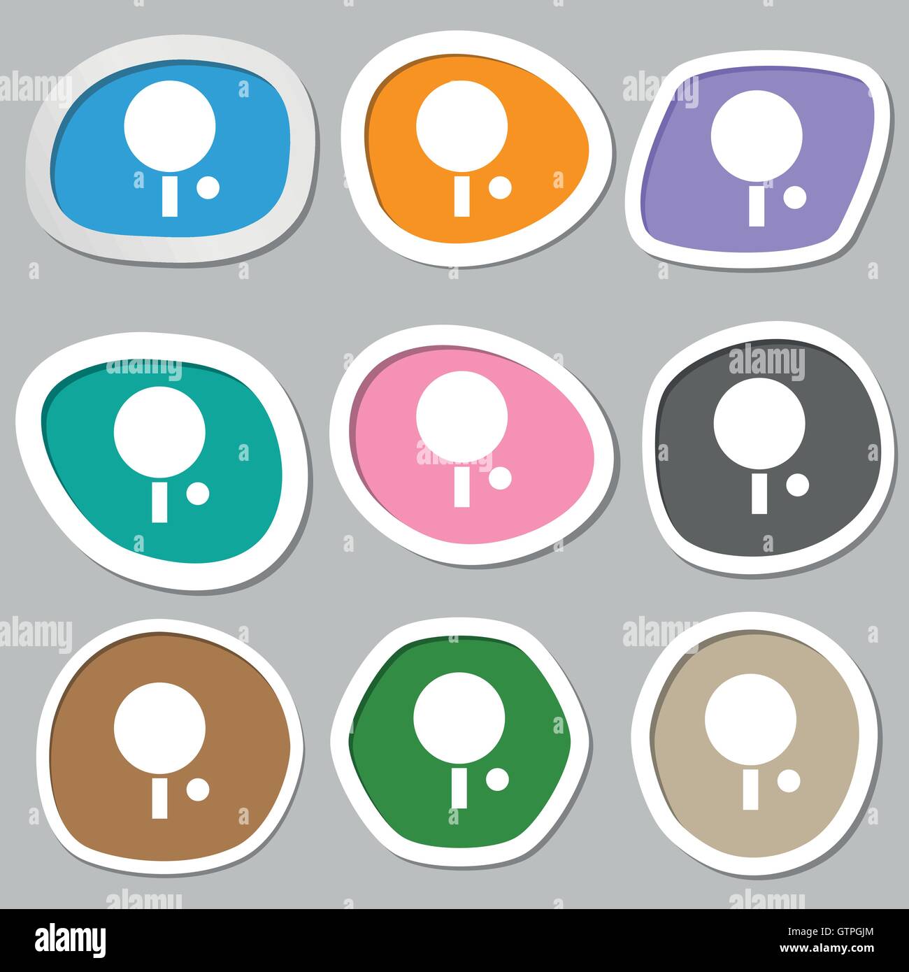 table tennis icon symbols. Multicolored paper stickers. Vector Stock ...
