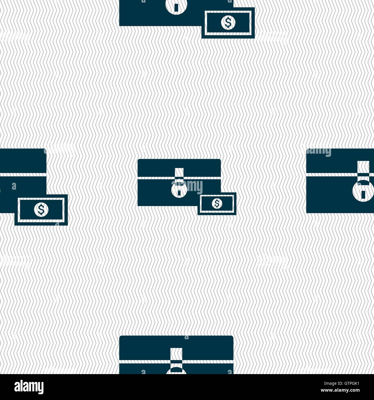 chest icon sign. Seamless pattern with geometric texture. Vector Stock ...