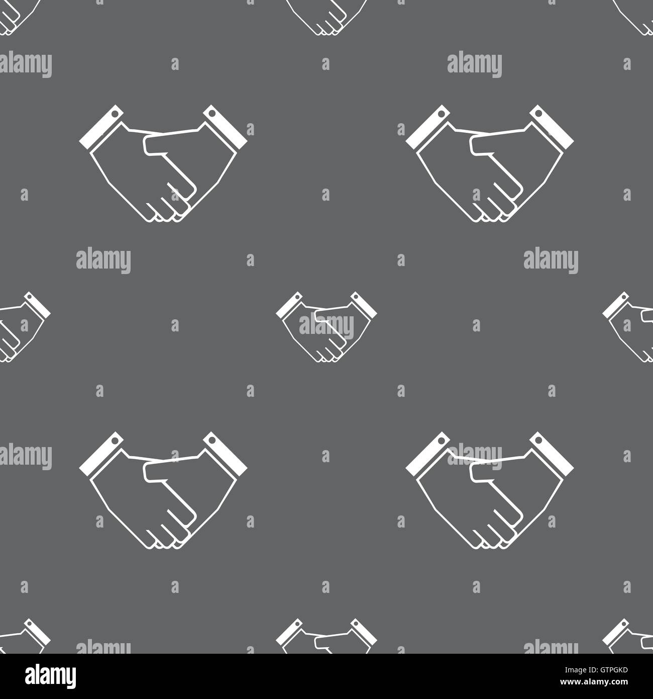 Handshake icon sign. Seamless pattern on a gray background. Vector ...