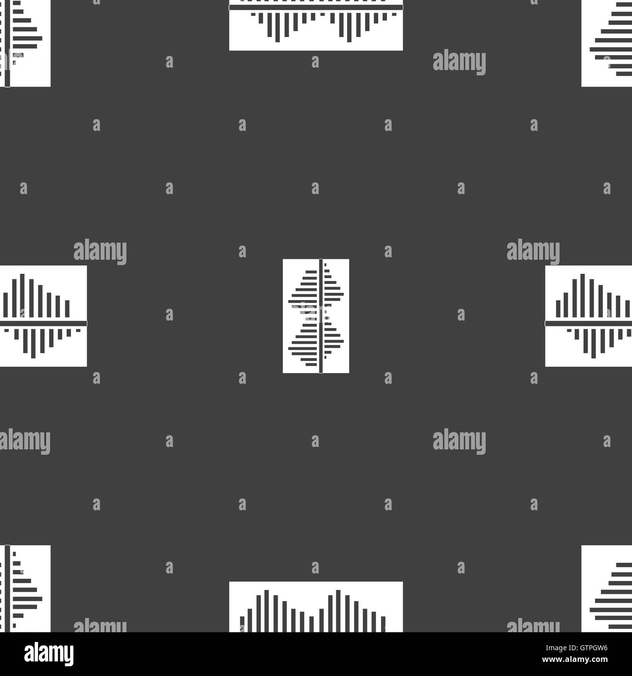 Equalizer icon sign. Seamless pattern on a gray background. Vector ...