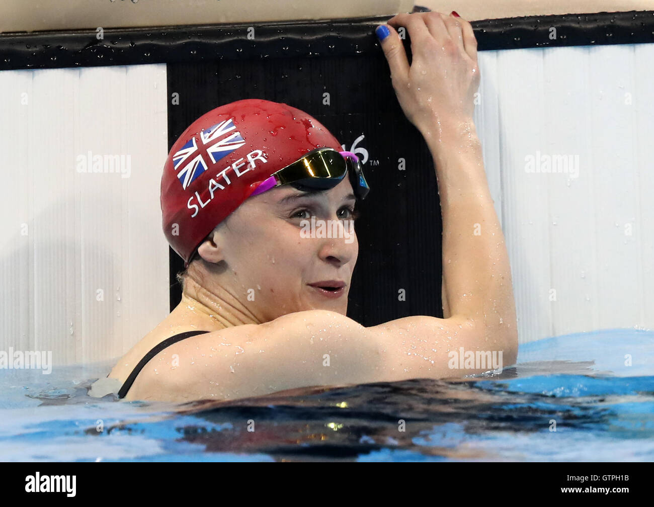 Great Britain's Stephanie Slater reacts after winning Silver in the ...
