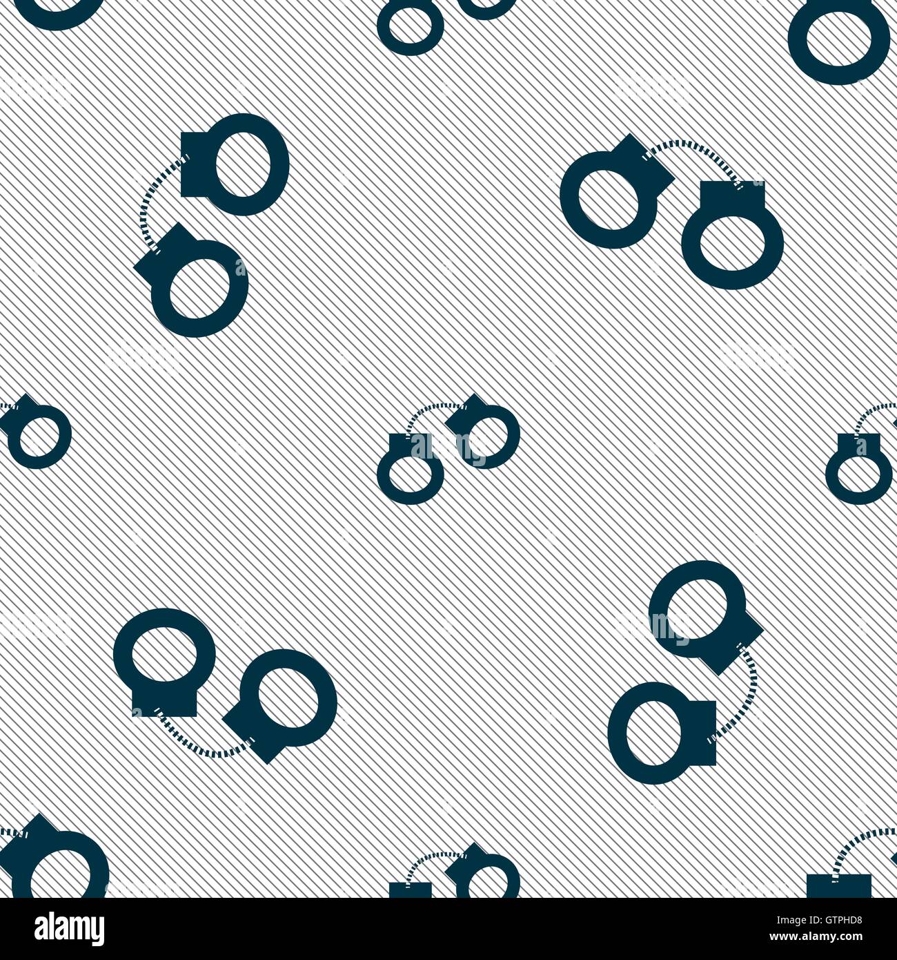 handcuffs icon sign. Seamless pattern with geometric texture. Vector ...
