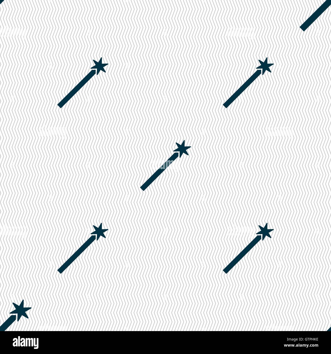 Magic Wand Icon sign. Seamless pattern with geometric texture. Vector ...