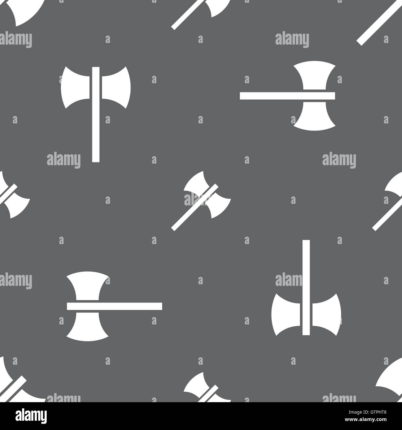 Battle axe icon sign. Seamless pattern on a gray background. Vector ...