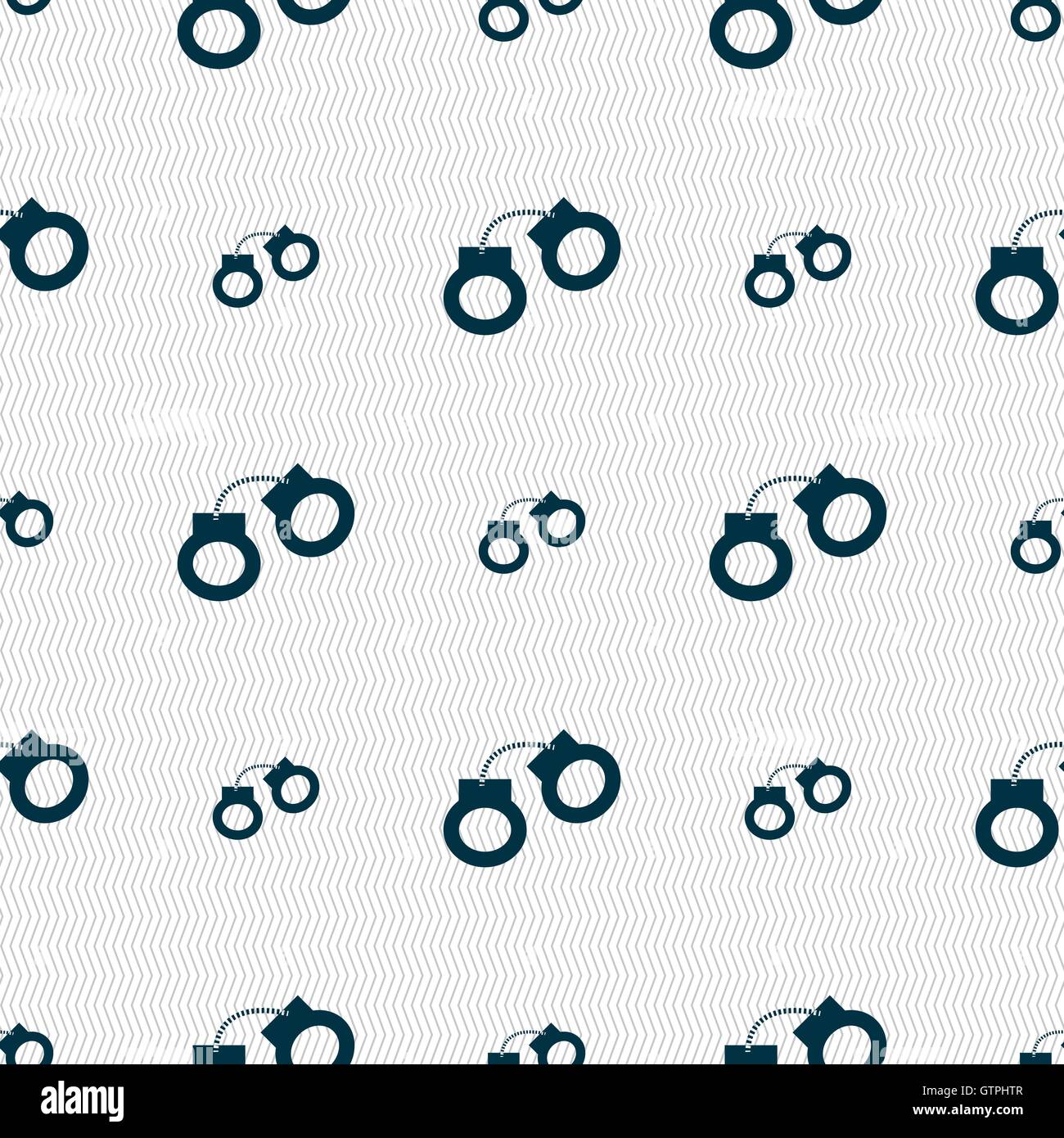 handcuffs icon sign. Seamless pattern with geometric texture. Vector ...