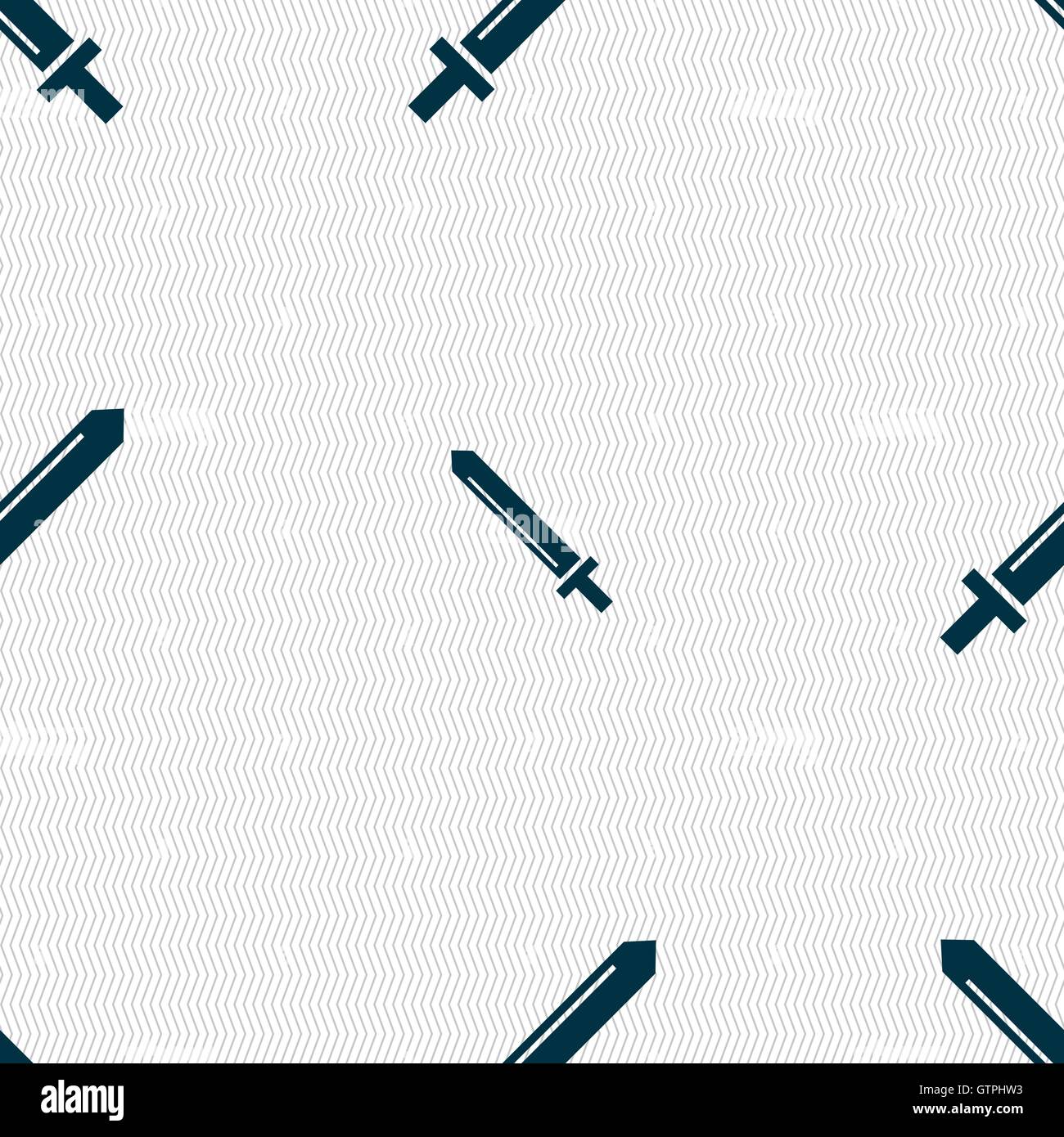 Sword icon sign. Seamless pattern with geometric texture. Vector Stock ...