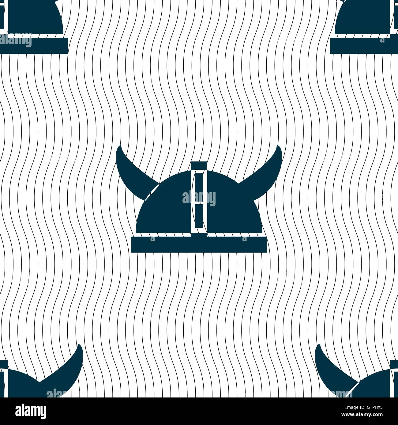 viking helmet icon sign. Seamless pattern with geometric texture ...