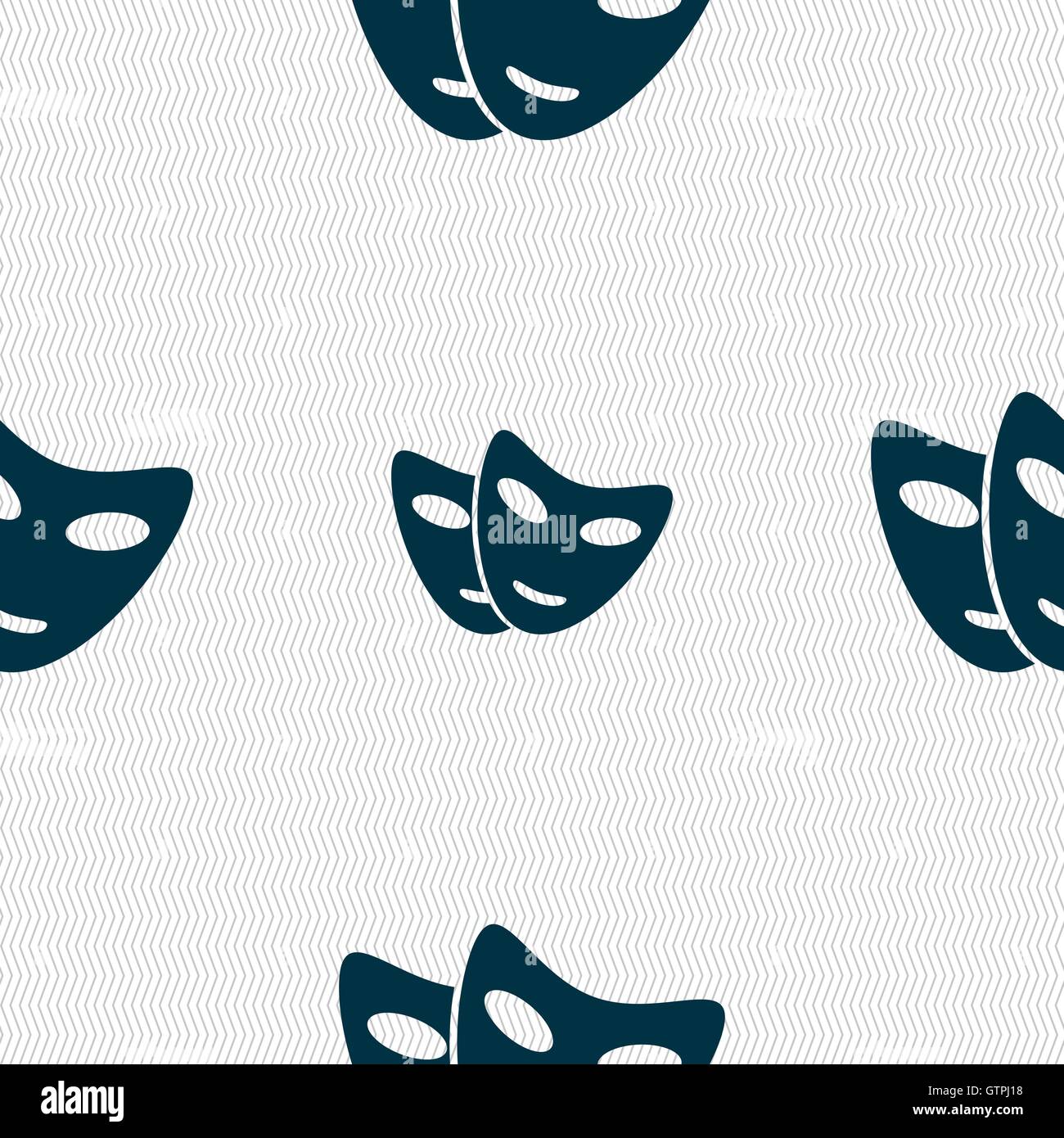 mask icon sign. Seamless pattern with geometric texture. Vector Stock ...