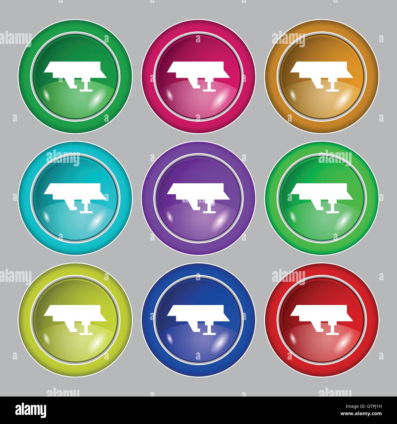 Ships, boats, cargo icon sign. symbol on nine round colourful buttons ...