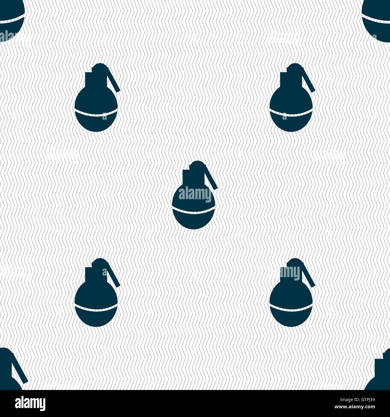 Hand Grenade icon sign. Seamless pattern with geometric texture. Vector ...