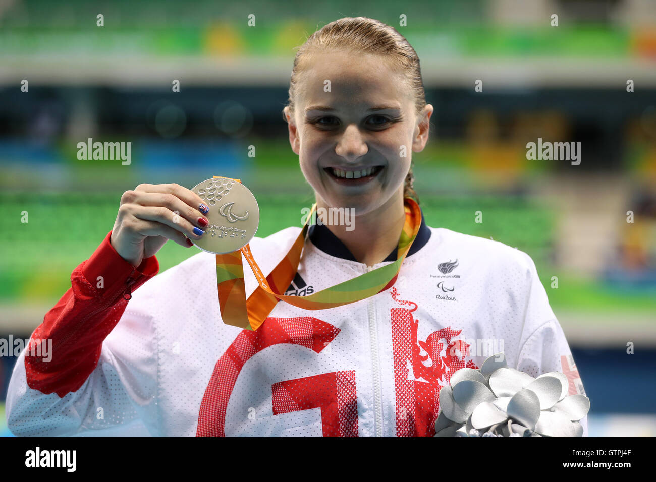 Great Britain's Stephanie Slater with her Silver medal in the medal ...