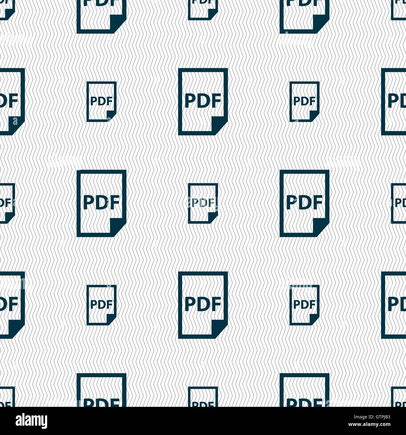 PDF Icon. sign. Seamless pattern with geometric texture. Vector Stock ...