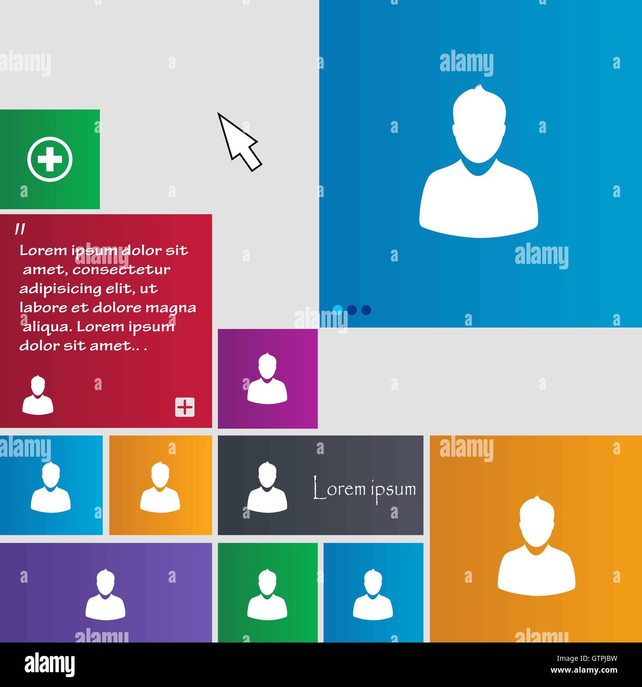 Avatar Icon Sign Buttons Modern Interface Website Buttons With Cursor Pointer Vector Stock 0630