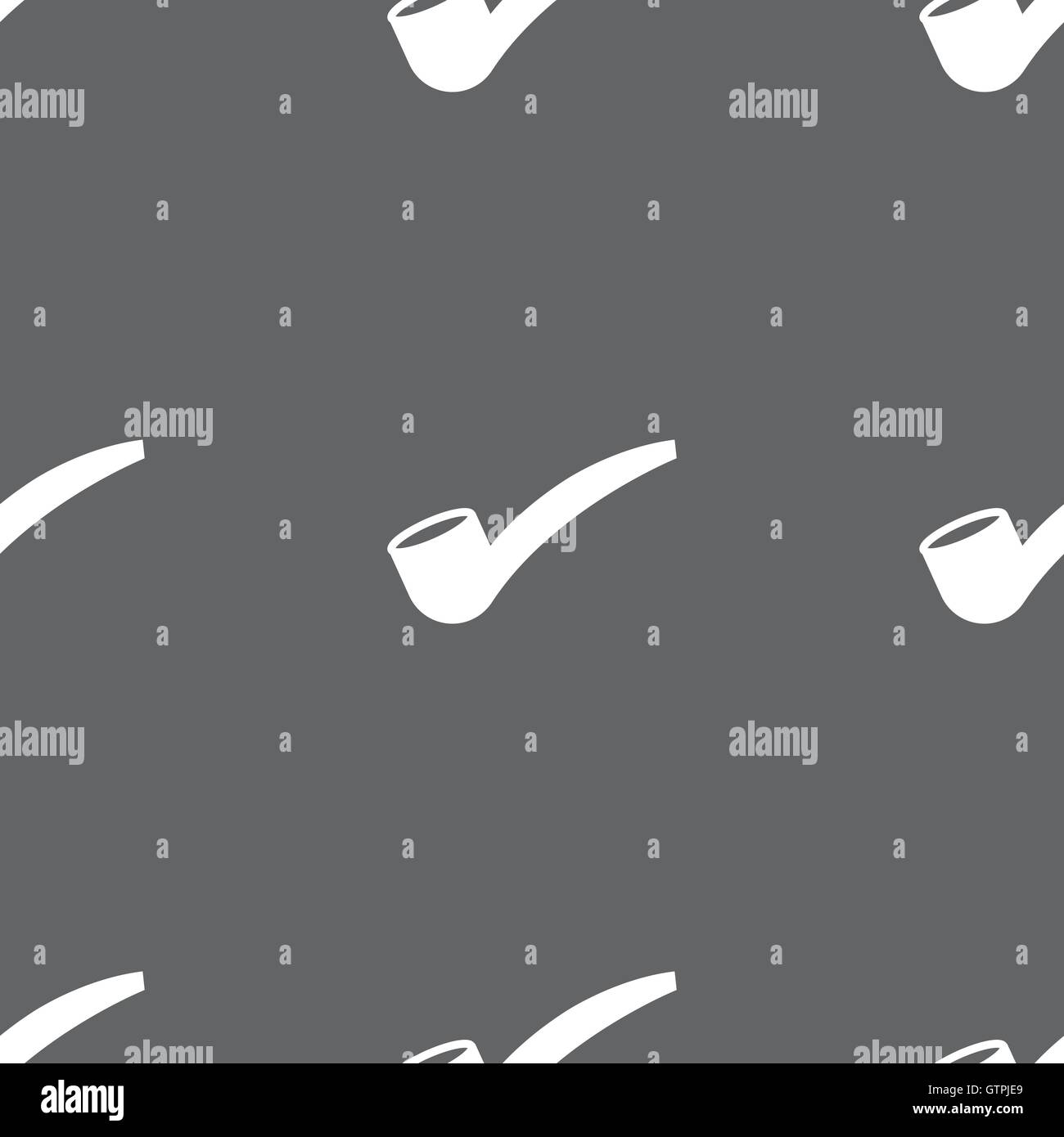 Smoking pipe icon sign. Seamless pattern on a gray background. Vector ...