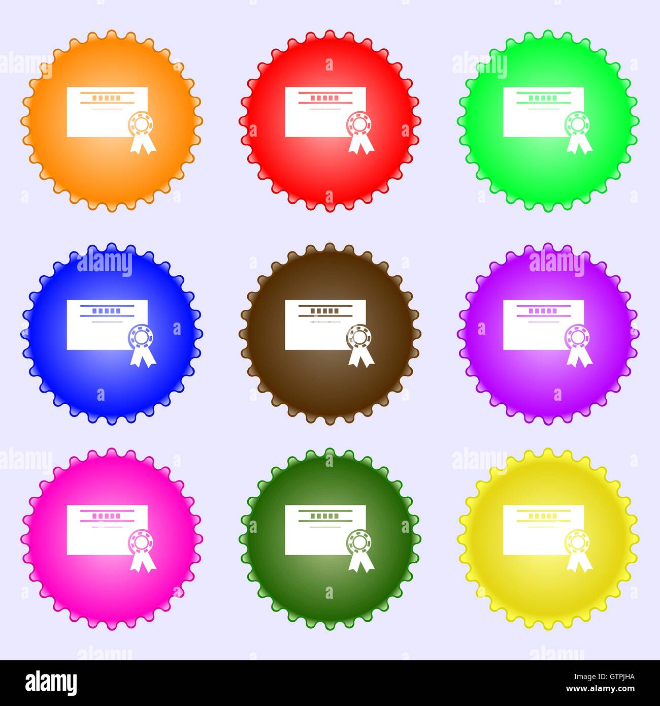 certificate icon sign. Big set of colorful, diverse, high-quality ...