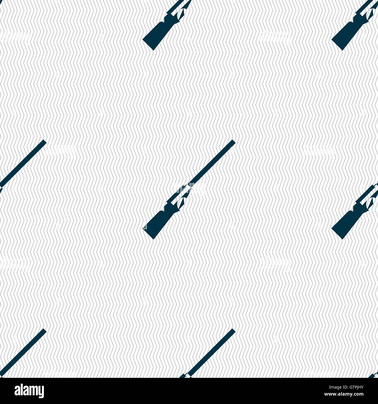 Shotgun icon sign. Seamless pattern with geometric texture. Vector ...