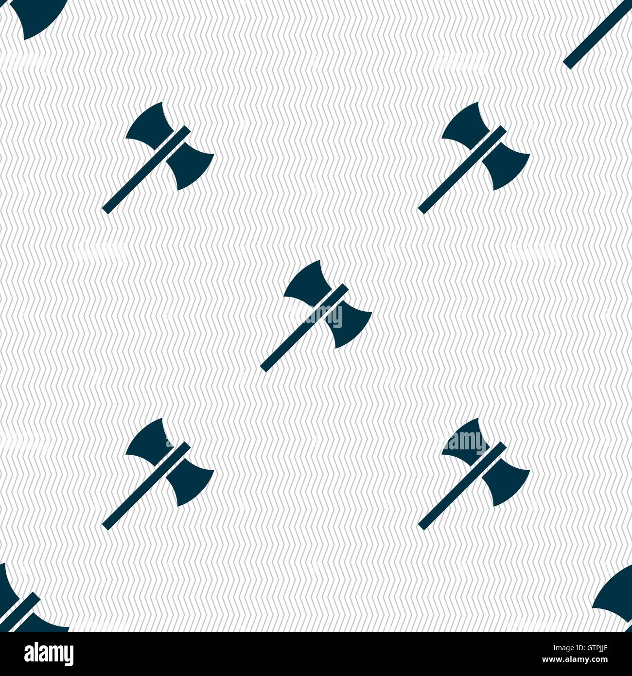 Battle axe icon sign. Seamless pattern with geometric texture. Vector ...