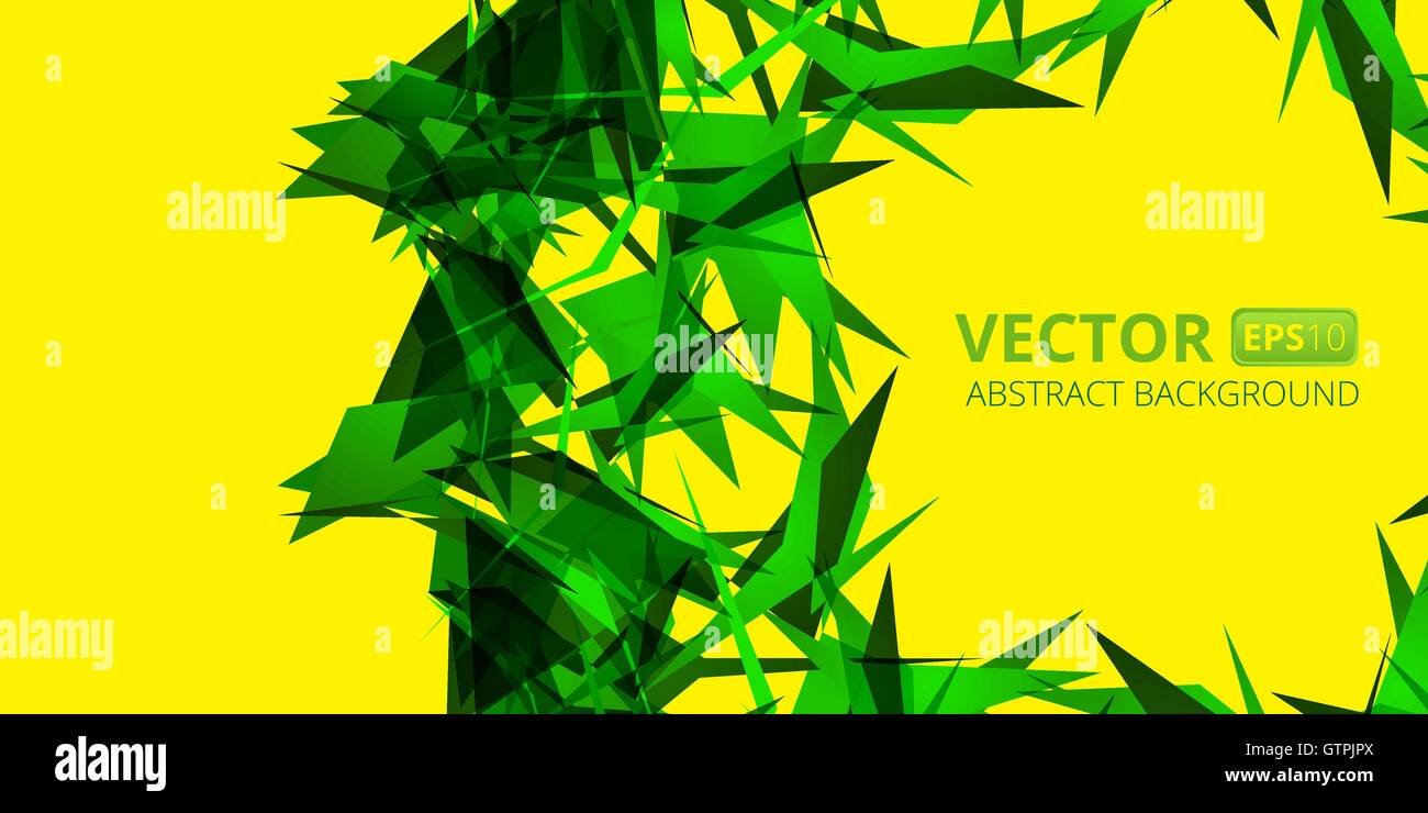 Abstract green triangle vector background on yellow. Vector illustration eps10 Stock Vector ...