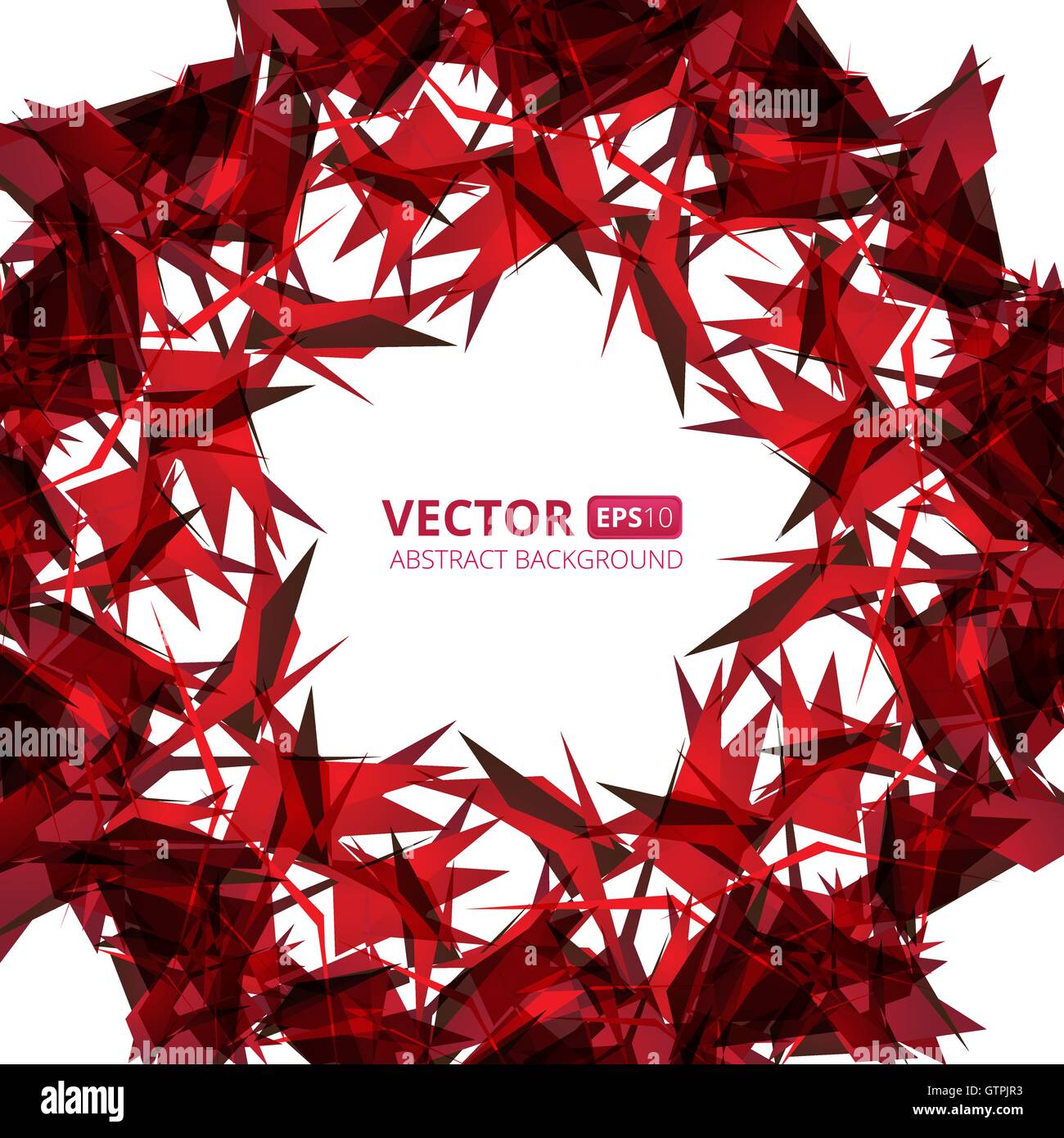 Abstract red triangle vector background on white. Vector illustration ...