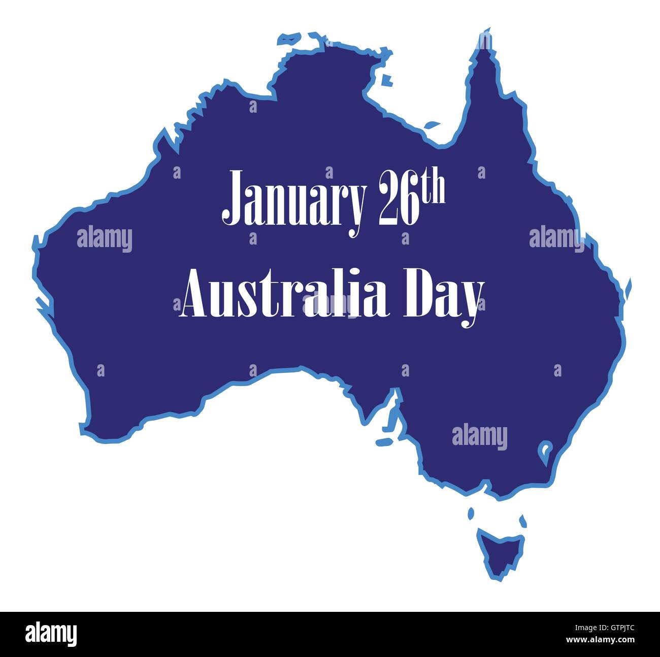 Outline map of Australia over a white background and Australia Date ...
