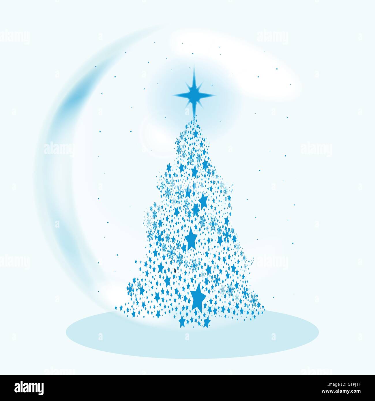 A single Christmas tree in a winter background Stock Vector Image & Art ...