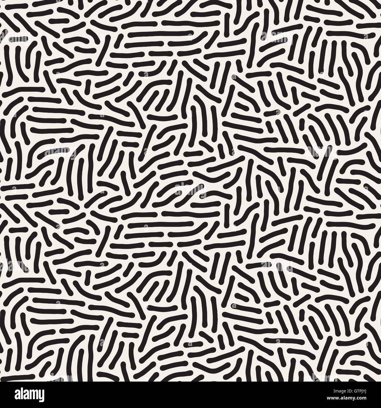 Vector Seamless Black and White Organic Lines Pattern Stock Vector ...