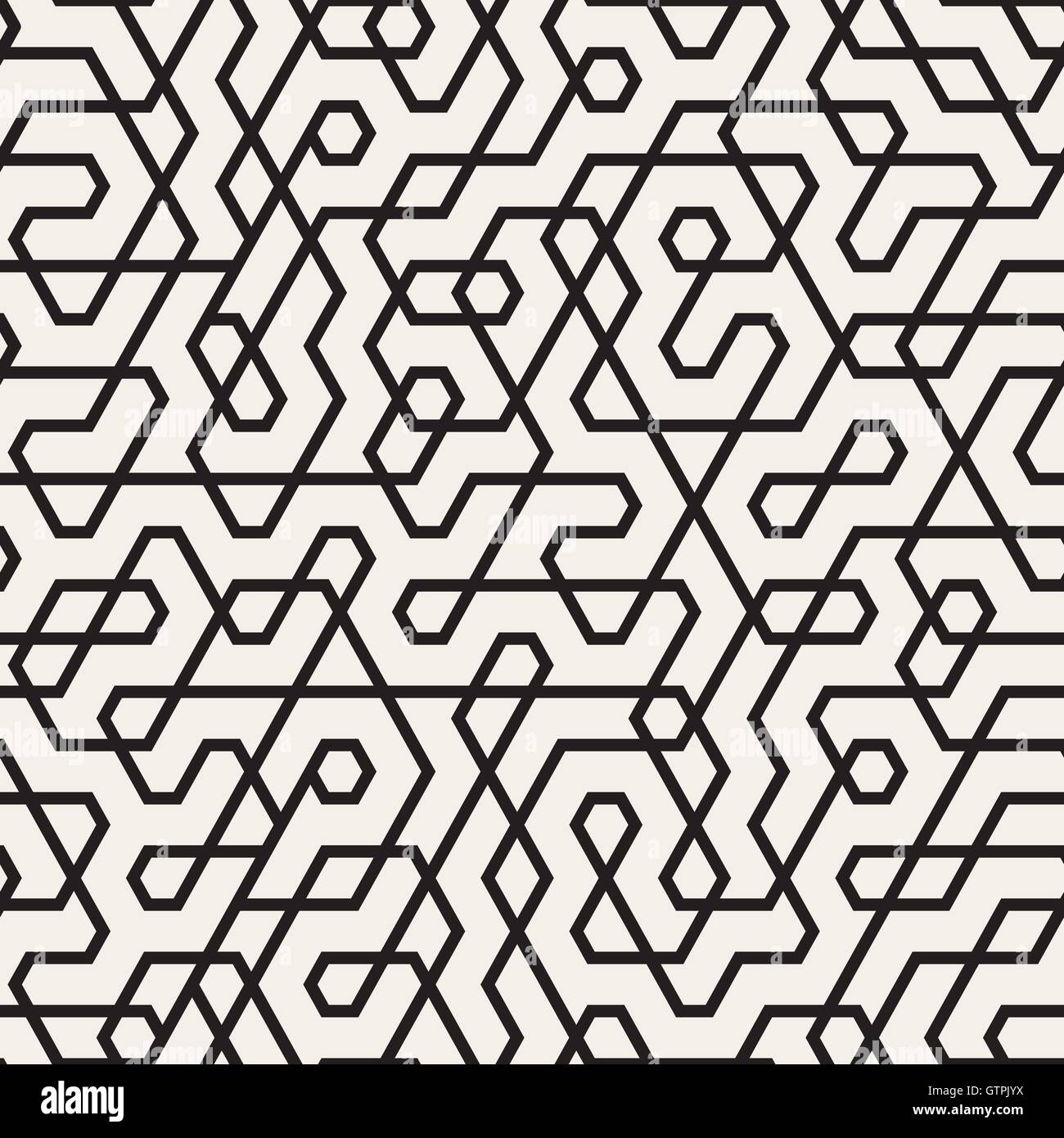 Vector Seamless Black and White Irregular Lines Pattern Stock Vector ...