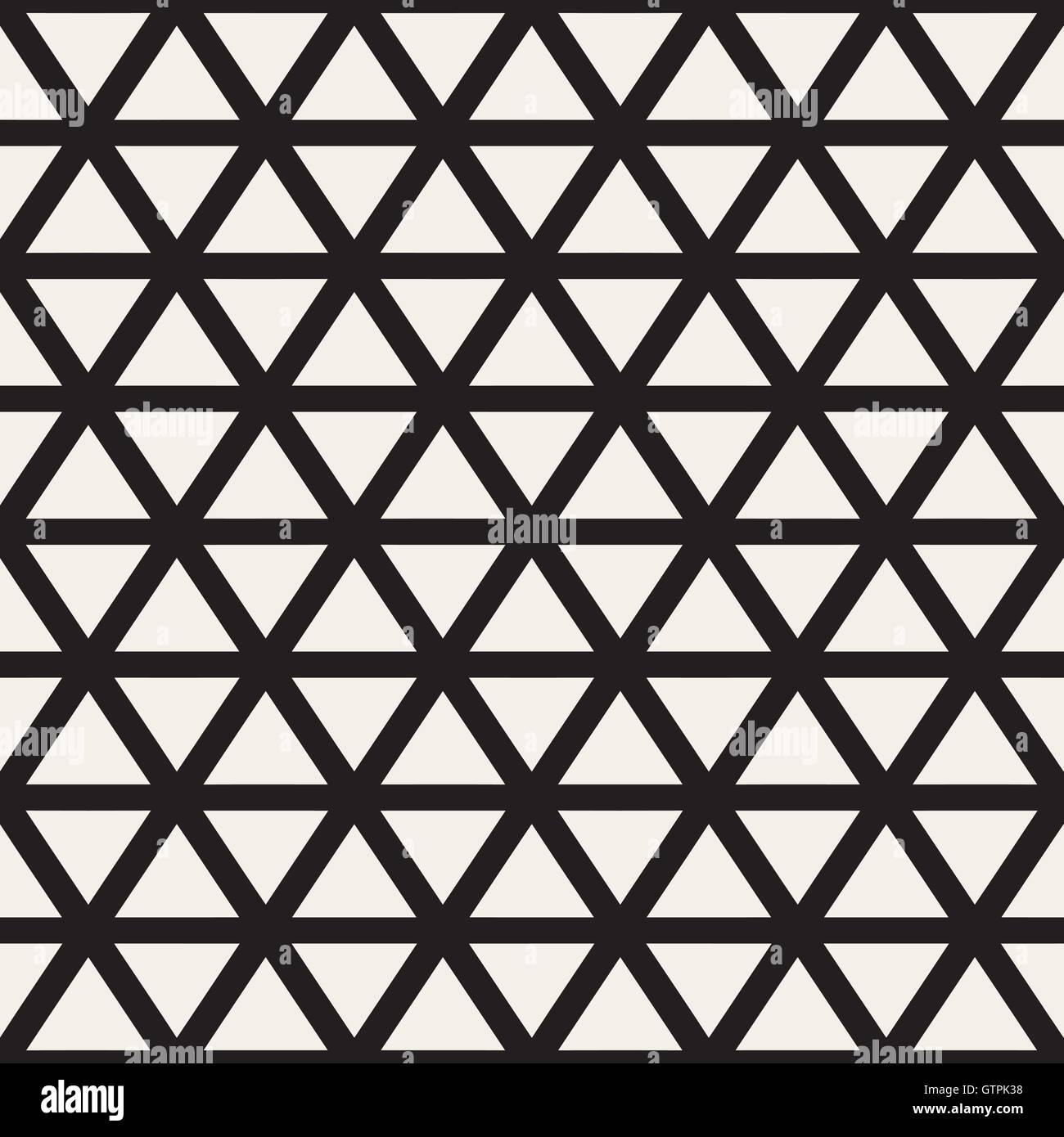 Vector Seamless Black And White Triangle Lines Grid Pattern Stock ...