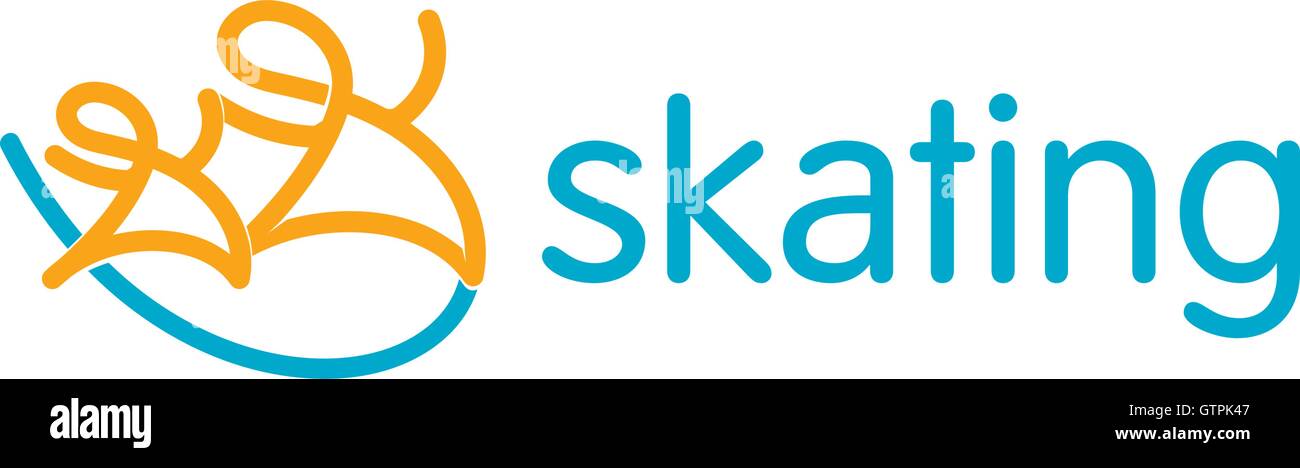 Skating logo. Sport vector logotype. Lineart unusual logo Stock Vector ...