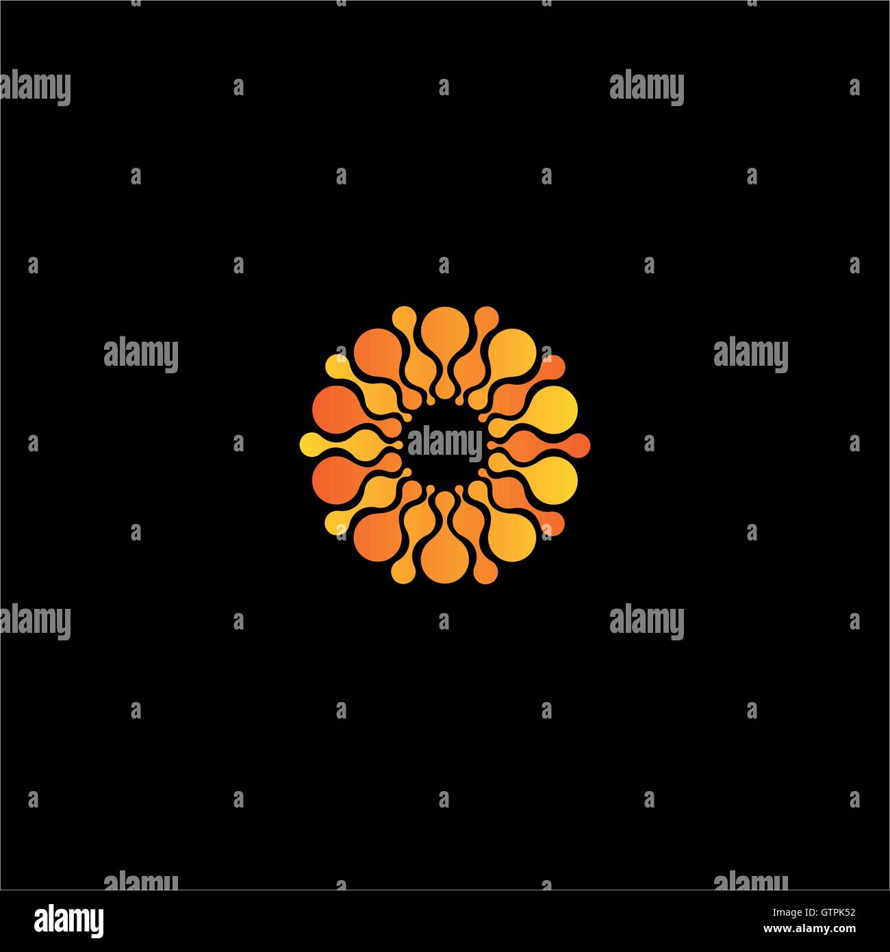 Isolated abstract orange color flower vector logo. Sun illustration ...