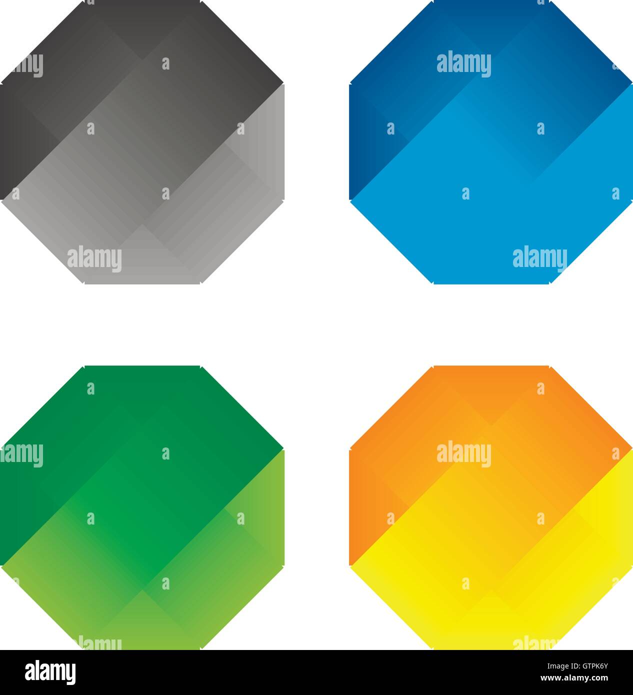 Isolated abstract polygonal vector logo set. Colorful hexagons on the ...