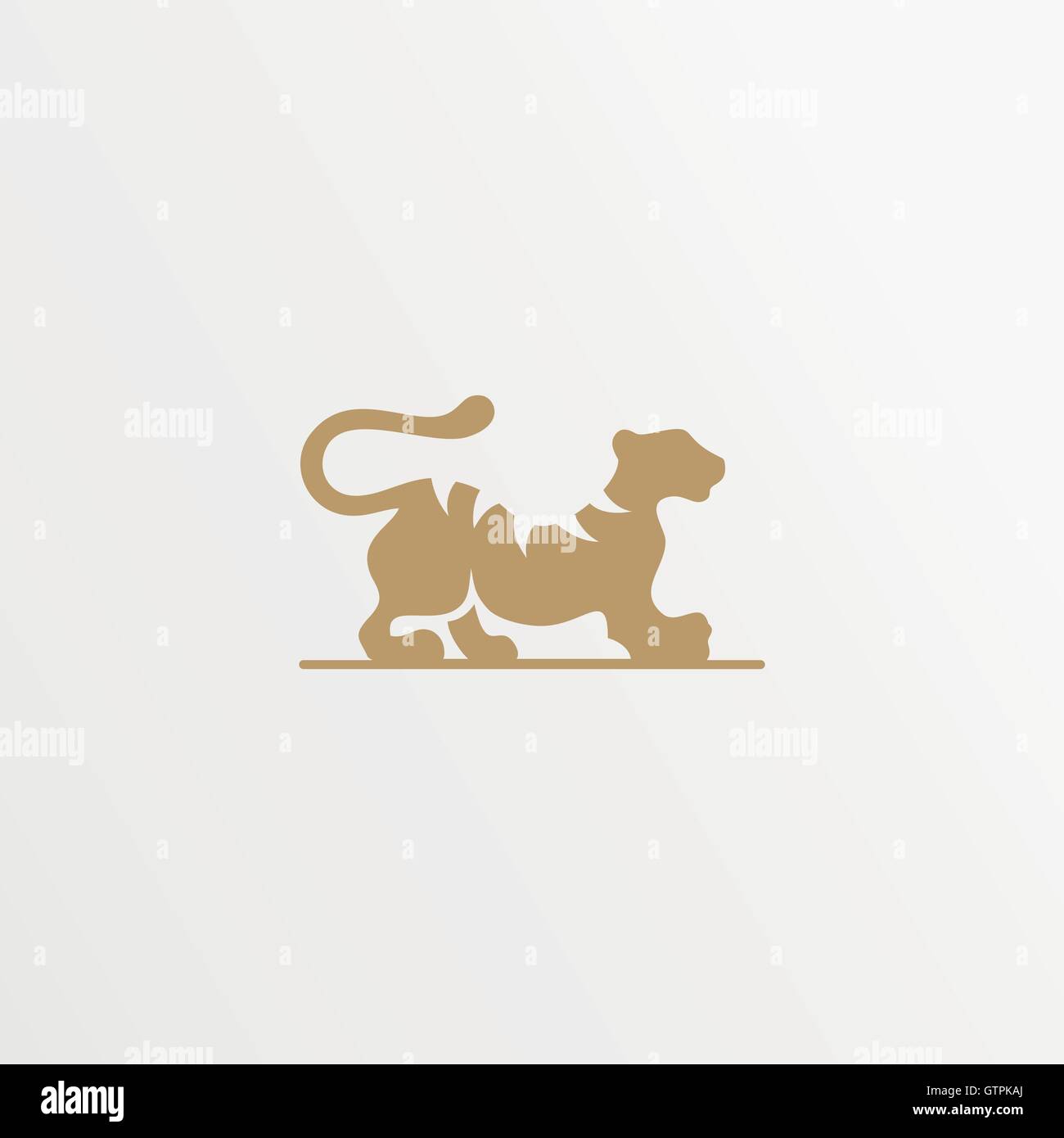 Tiger logo design template. Cat vector illustration. Silhouette panther ...