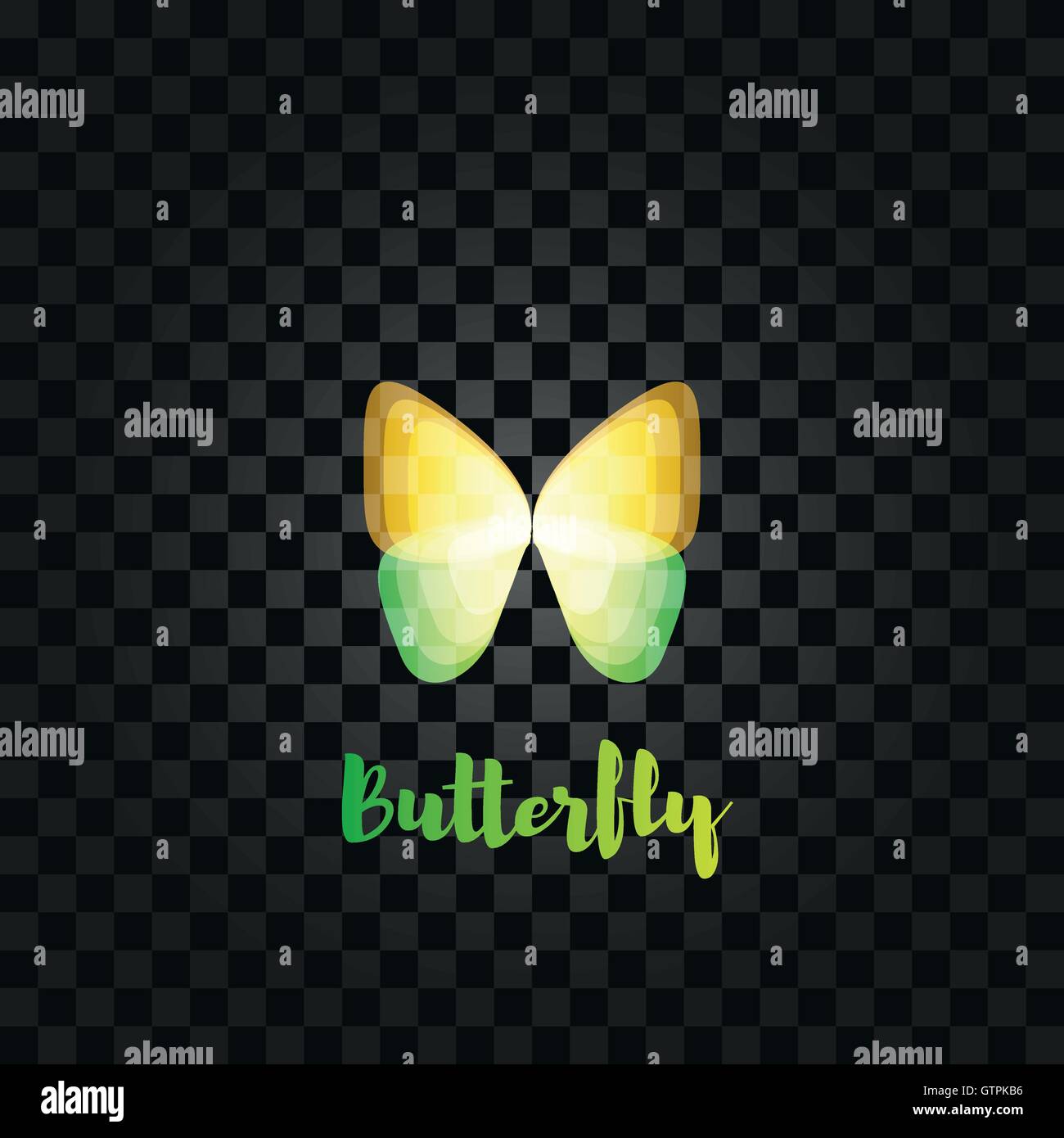 Isolated yellow butterfly vector logo. Insects logotype. Wings ...