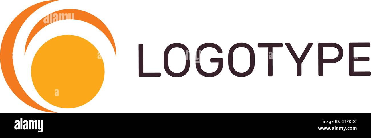 Isolated abstract round shape vector logo. Minimalistic yellow color ...