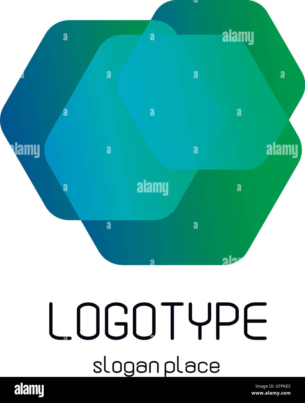 Isolated abstract hexagons overlays vector logo. Polygonal translucent ...