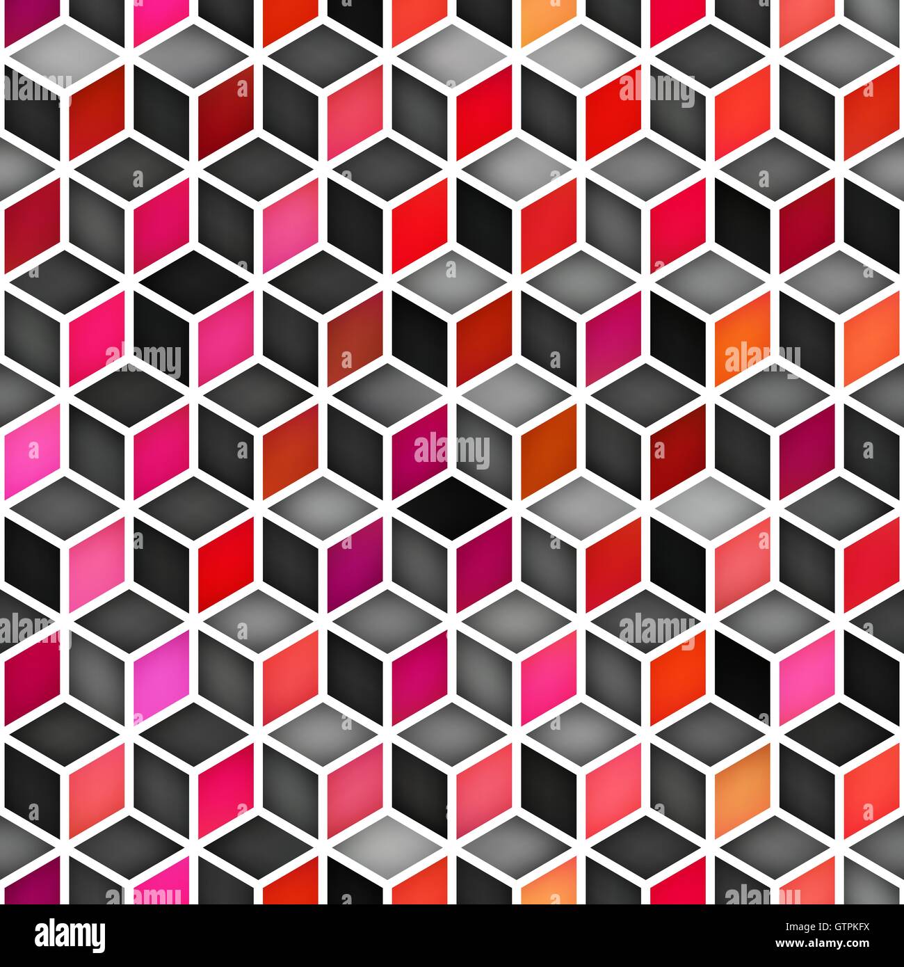 Vector Seamless Multicolor Gradient Cube Shape Rhombus Grid Geometric ...
