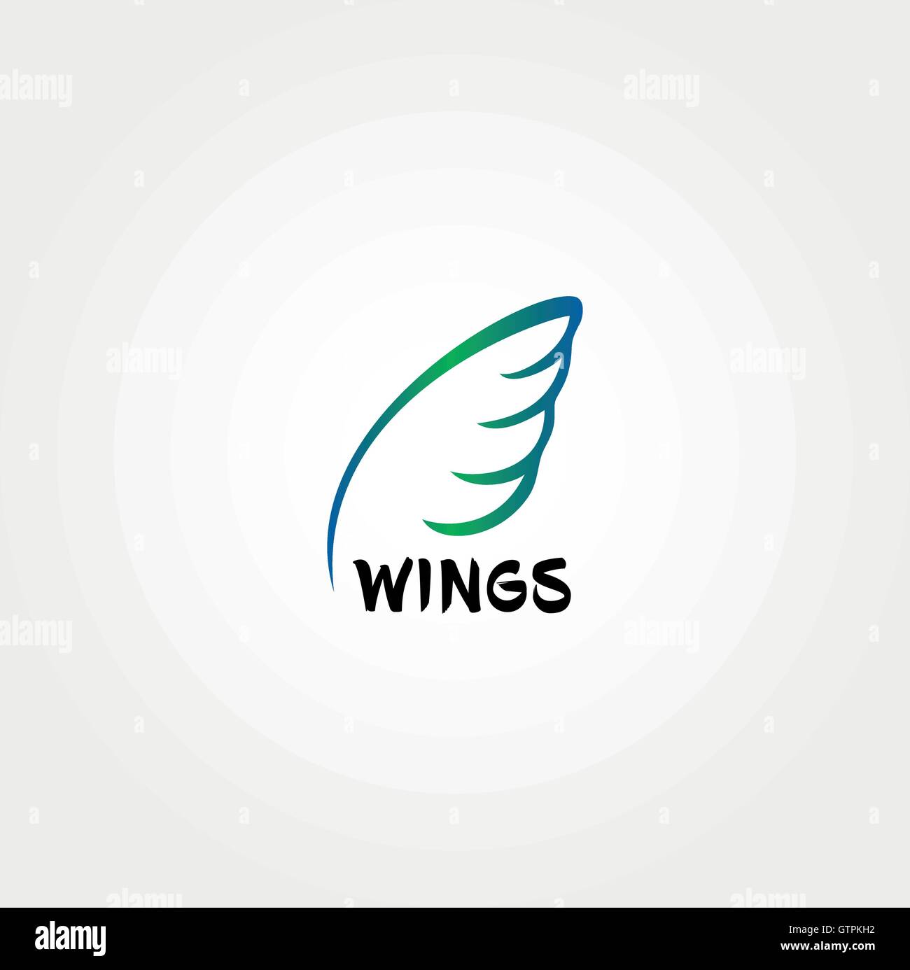 Line art logo, icon template. Wing design, feather icon. Logo vector ...