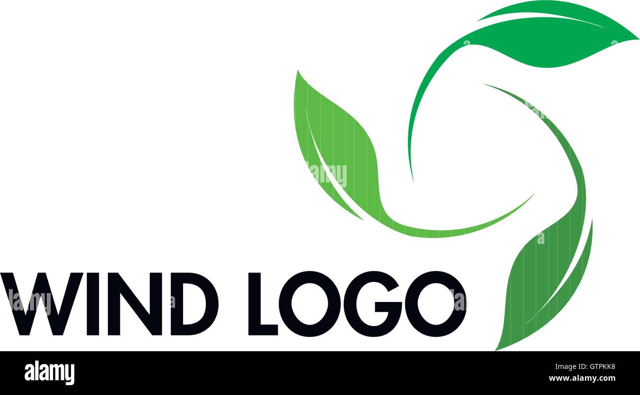 Wind energy day. Green abstract logo. Leaf logo Stock Vector Image ...