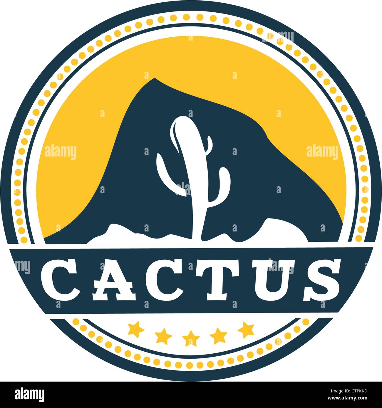 Cactus logo. isolated on white background. vector icon illustration ...