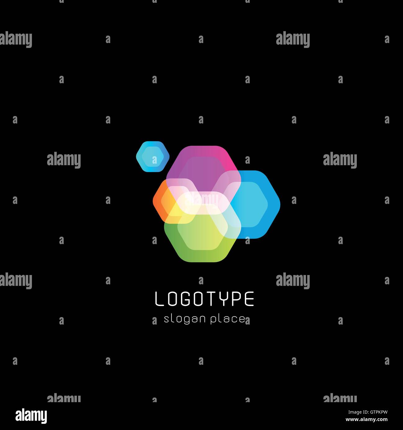 Isolated abstract colorful polygons vector logo. Geometry logotype ...