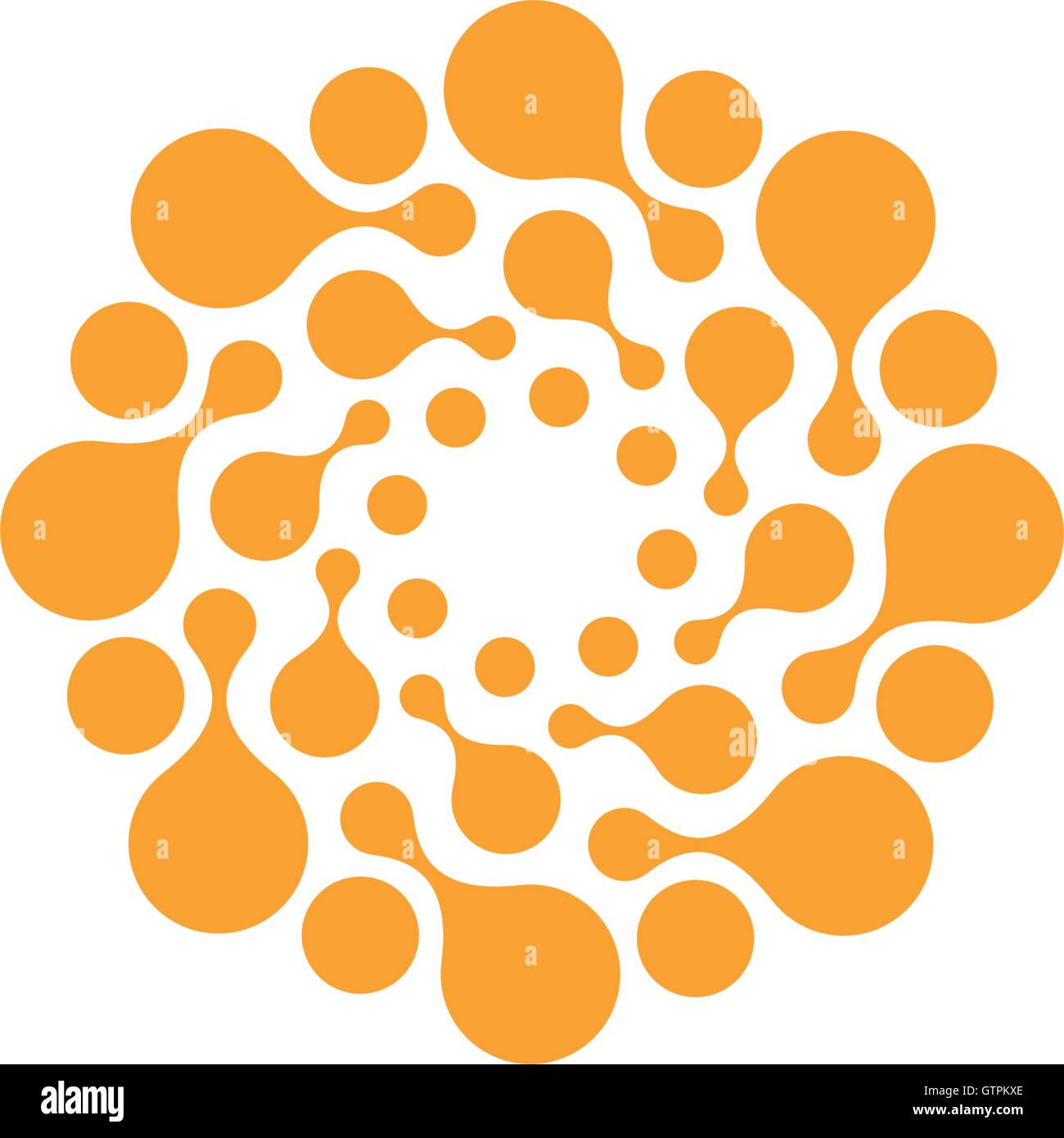 Abstract vector circle logotype. Orange unusual isolated chemistry logo ...